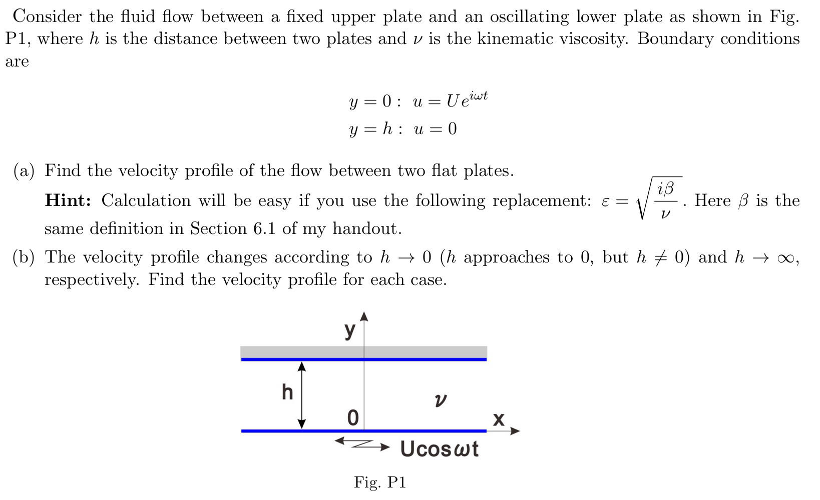 Solved Consider the fluid flow between a fixed upper plate | Chegg.com