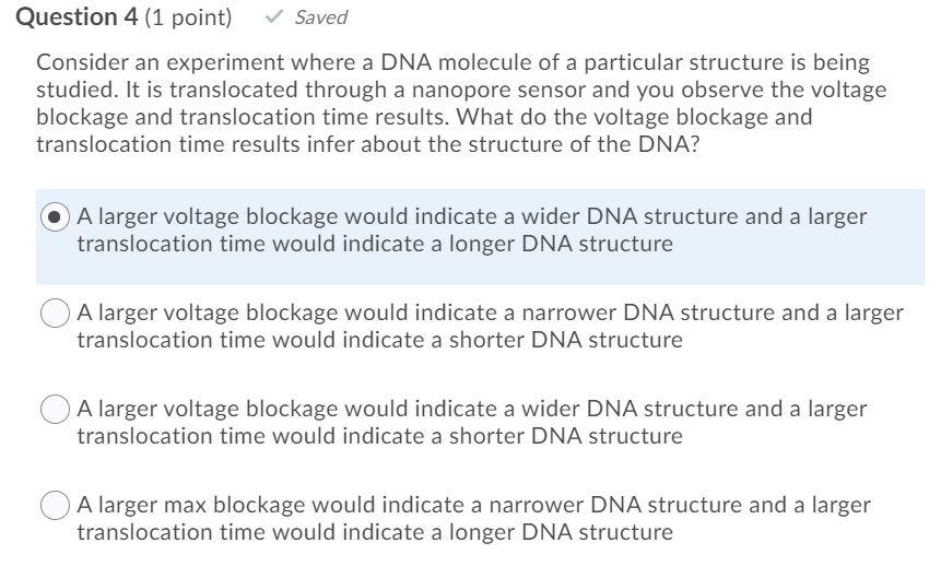 Solved Question 4 (1 point) Saved Consider an experiment | Chegg.com