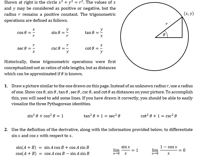 Solved (x, y) Shown at right is the circle x2 + y2 = r2. The | Chegg.com