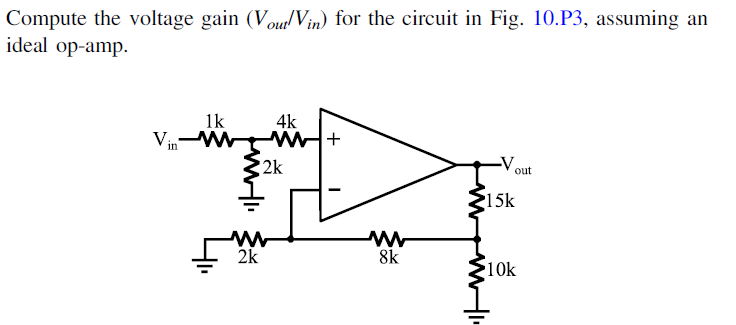 Solved Compute the voltage gain (Vout /Vin ) for the circuit | Chegg.com