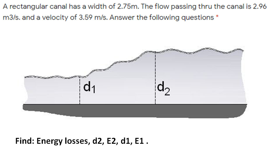 Solved A rectangular canal has a width of 2.75m. The flow | Chegg.com