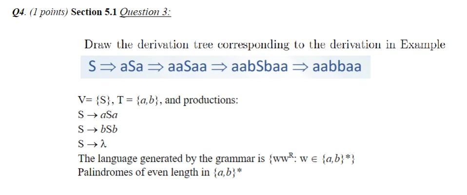 Solved Draw the derivation tree corresponding to the | Chegg.com