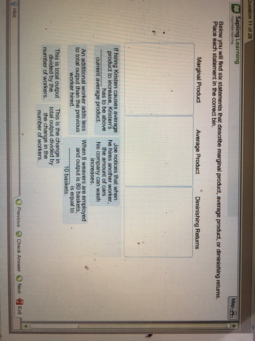 Solved Question 11 of 28 Sapung Learning Below you will find | Chegg.com