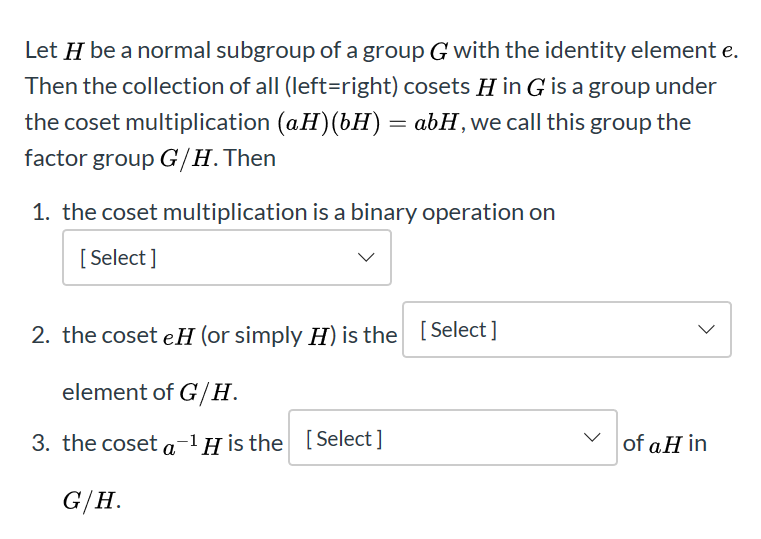 Solved Let H be a normal subgroup of a group G with the | Chegg.com