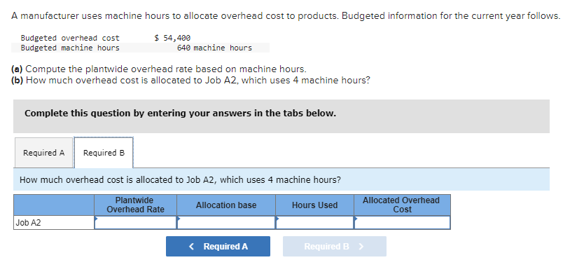Solved A manufacturer uses machine hours to allocate | Chegg.com