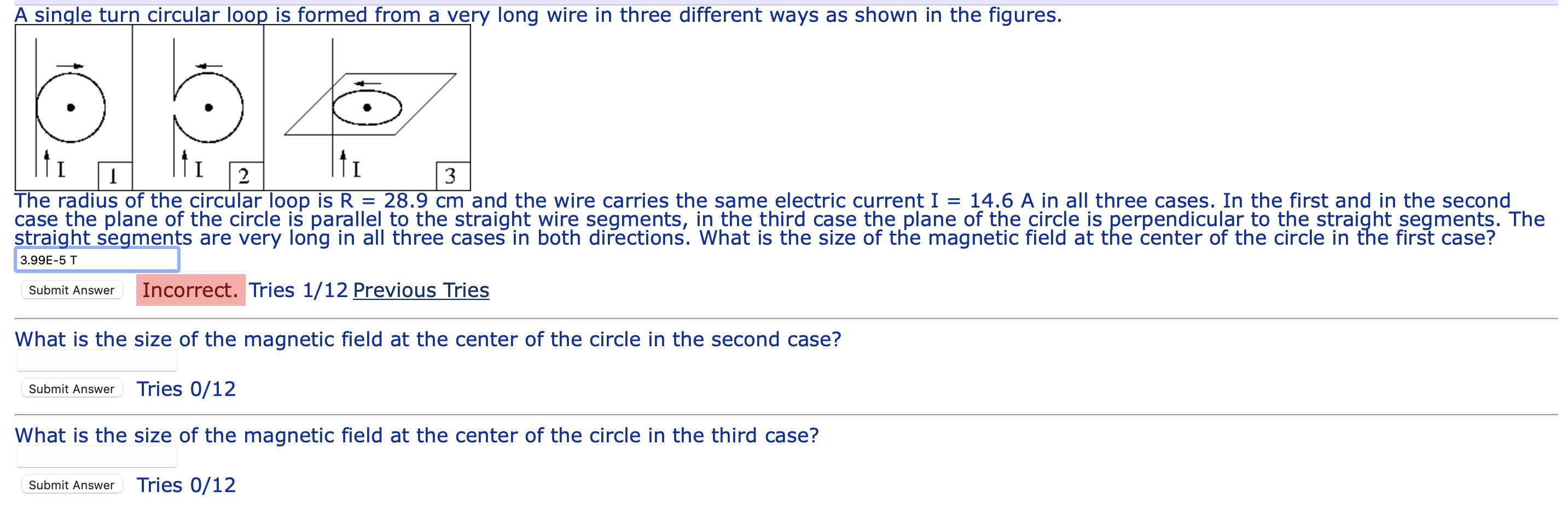 Solved A single turn circular loop is formed from a very | Chegg.com