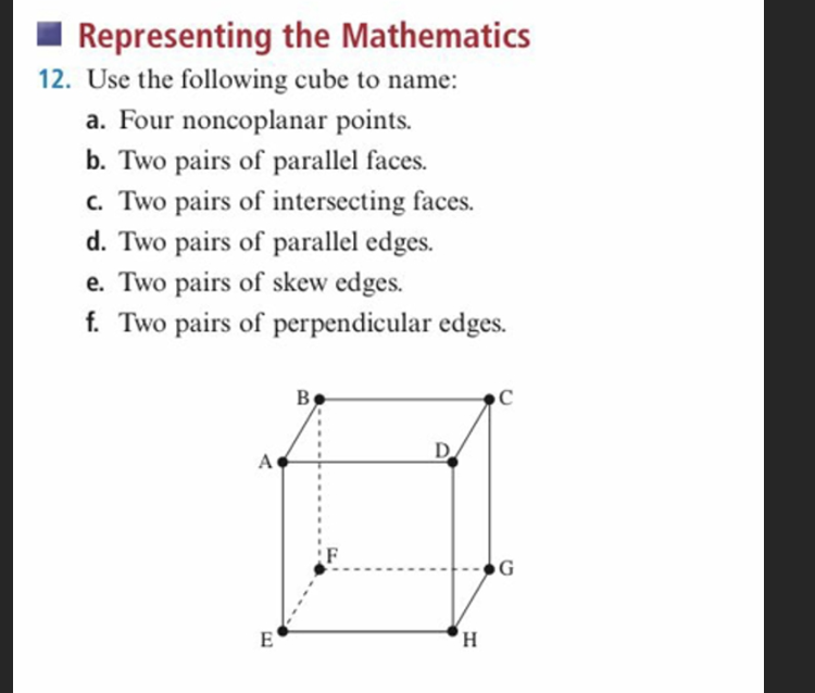Solved Representing the MathematicsUse the following cube to | Chegg.com