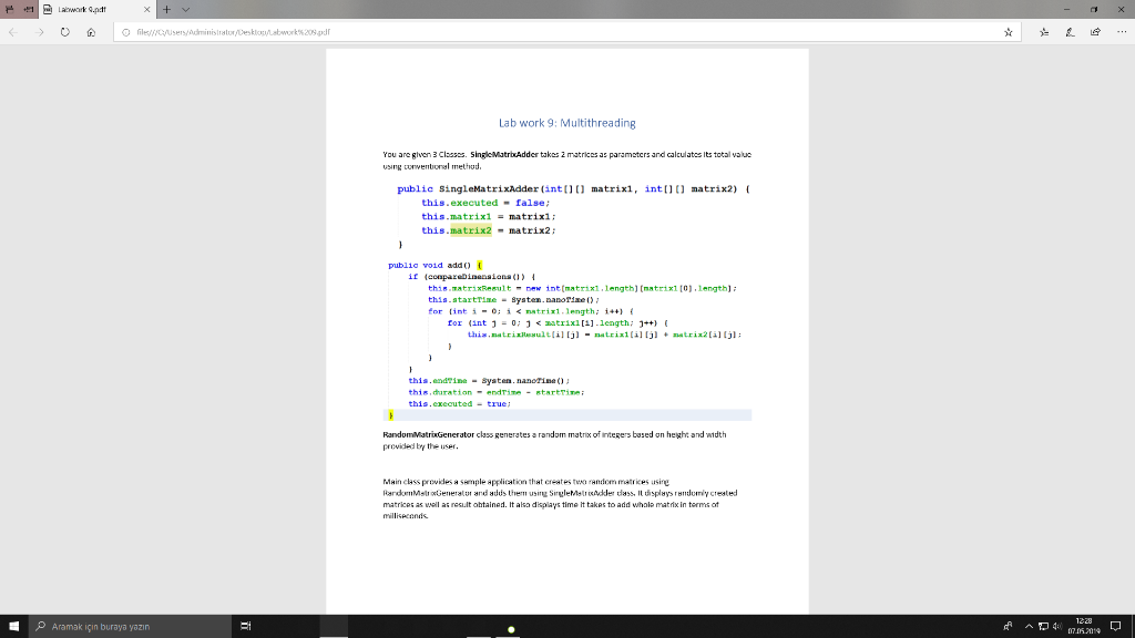 Rİ Latv ork 9.patt Lab work 9: Multithreading You are | Chegg.com