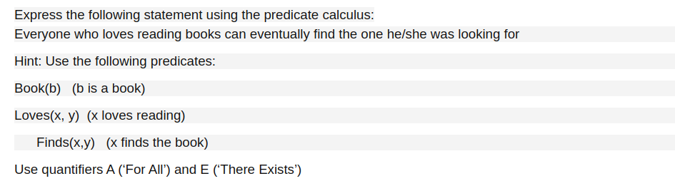 Solved Express the following statement using the predicate | Chegg.com