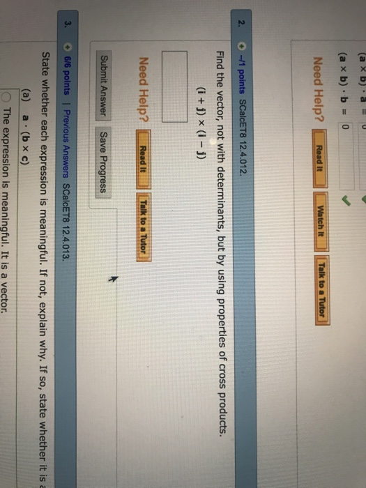 Solved Need Help?Read I Watch It 2. -1 points SCalcET8 | Chegg.com