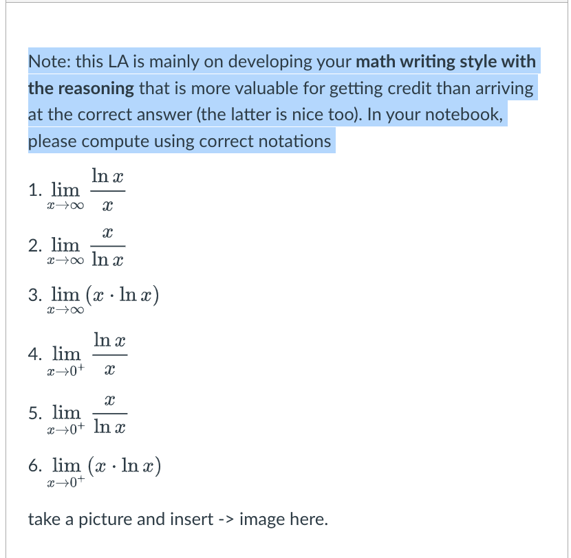 Solved Note: this LA is mainly on developing your math | Chegg.com