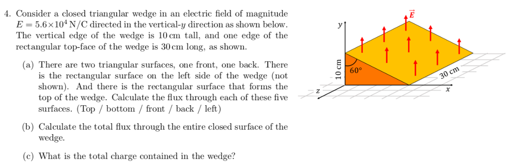 Solved 4. Consider a closed triangular wedge in an electric | Chegg.com