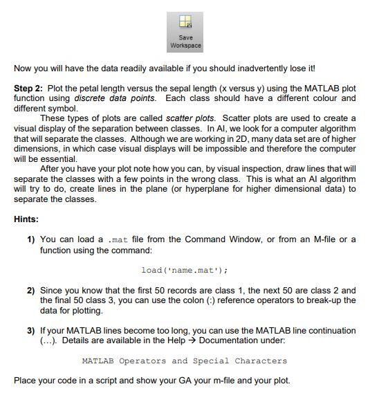 8) Scatter Plot of Discrete Data The Iris Flower Data | Chegg.com