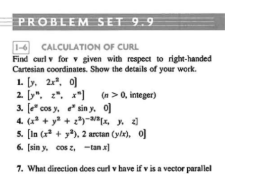 Solved CALCULATION OF CURL Find curl v for v given with | Chegg.com