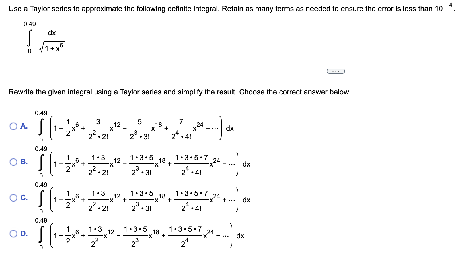 Solved Use a Taylor series to approximate the following | Chegg.com
