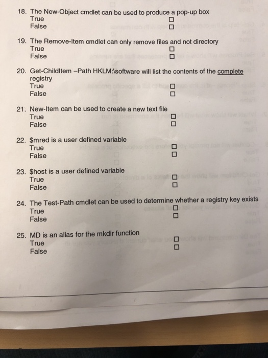 Solved 18. The New-Object cmdlet can be used to produce a | Chegg.com