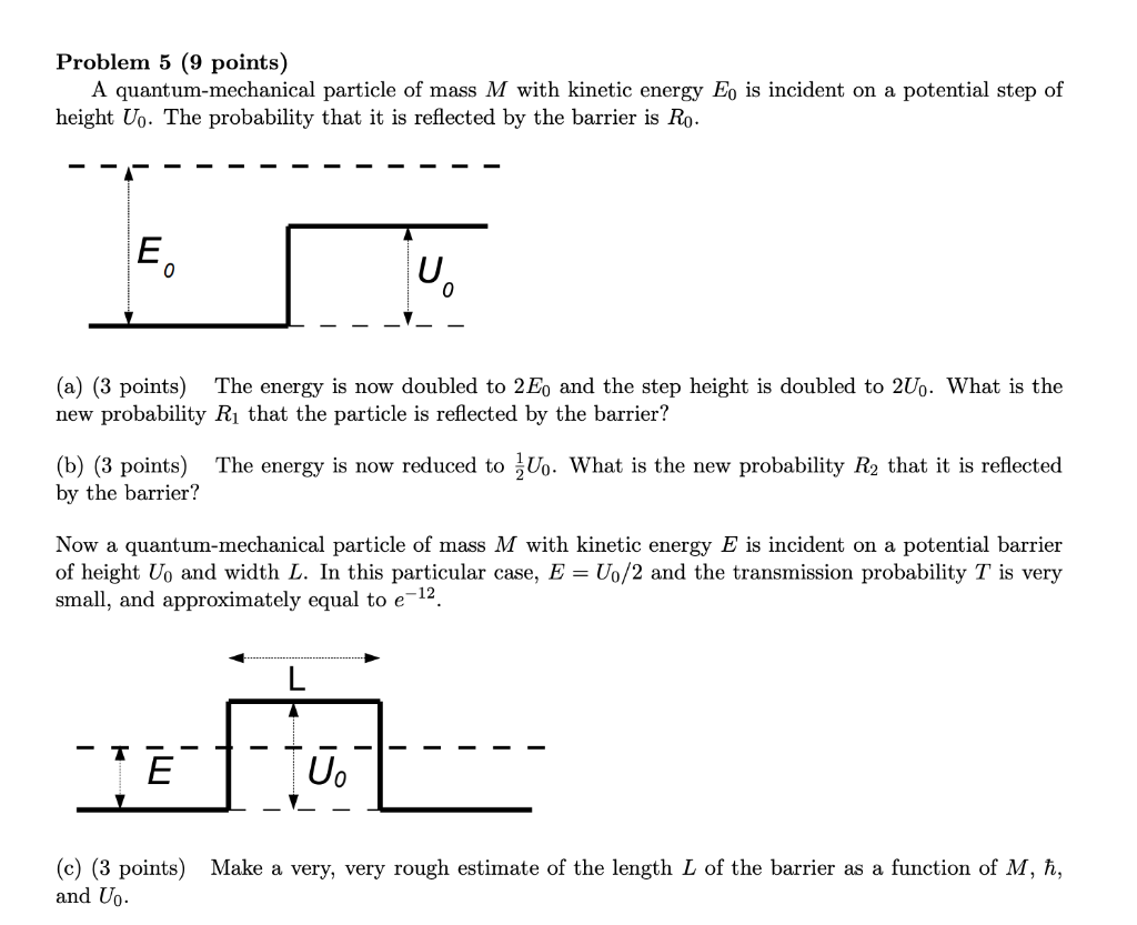 Solved Problem 5 (9 points) A quantum-mechanical particle of | Chegg.com
