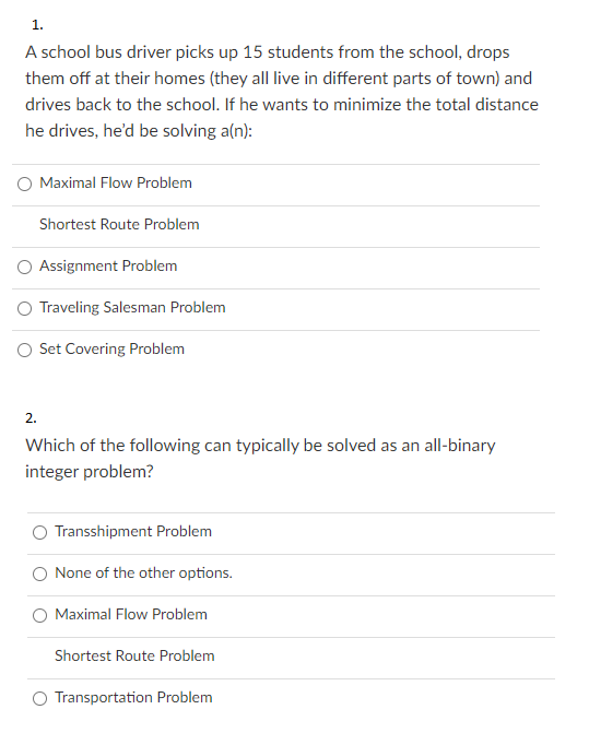 Solved 1. A school bus driver picks up 15 students from the | Chegg.com