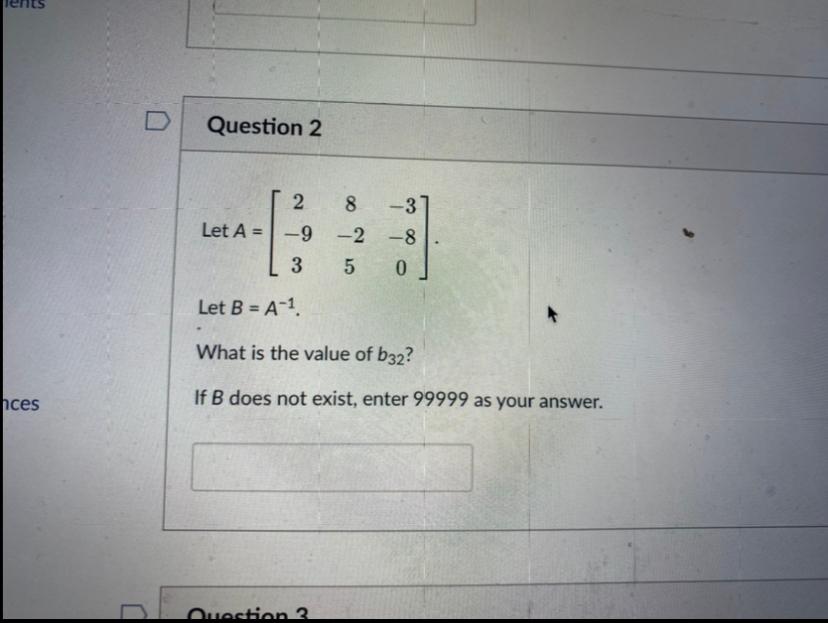 Solved D Question 2 2. 8 -3 Let A = -9 -2 -2 -8 5 0 L 3 Let 
