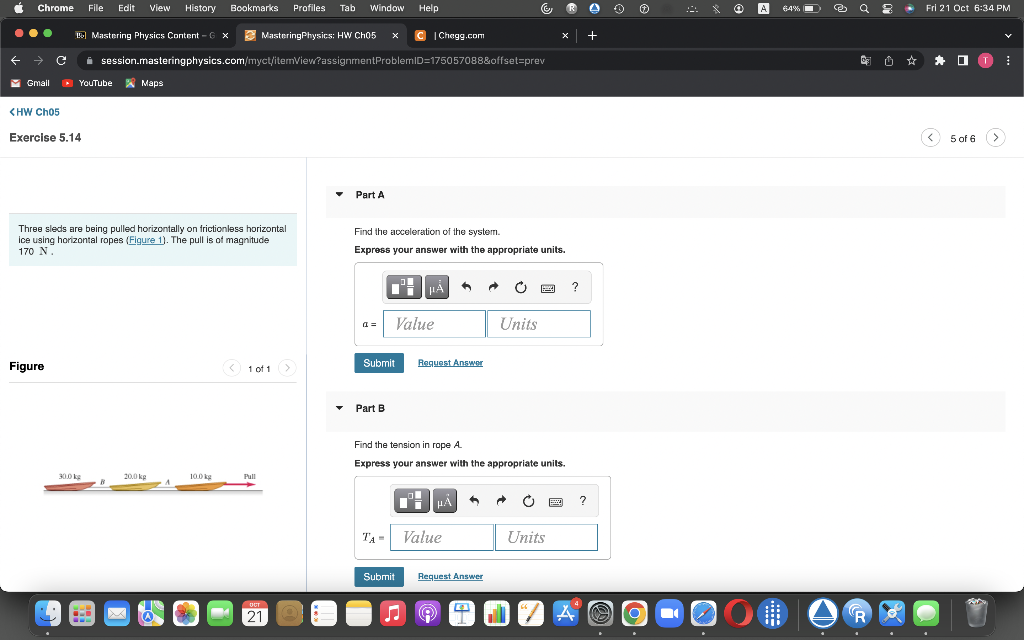 Solved Three sleds are being pulled horizontally on | Chegg.com