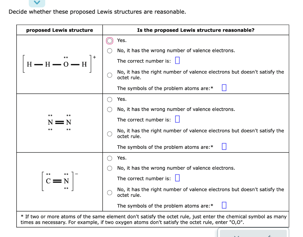 Solved Decide whether these proposed Lewis structures are | Chegg.com
