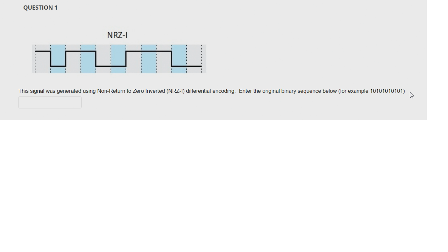 Solved QUESTION 1 NRZ-1 This signal was generated using | Chegg.com