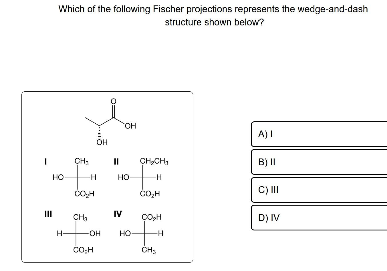 Solved Which of the following Fischer projections represents | Chegg.com