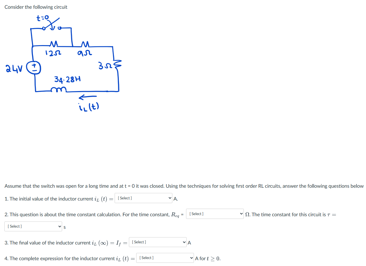 Solved Consider the following circuit Assume that the switch | Chegg.com