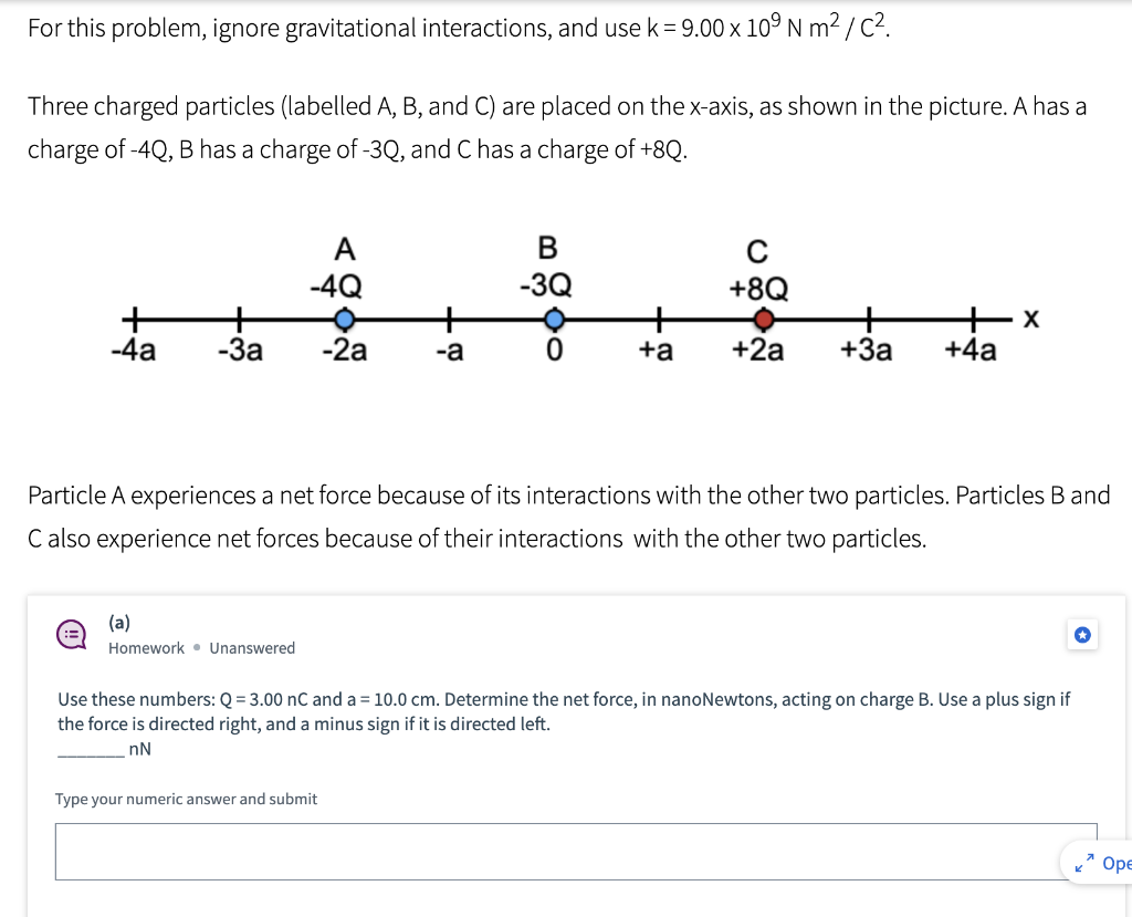 Solved For this problem, ignore gravitational interactions, | Chegg.com