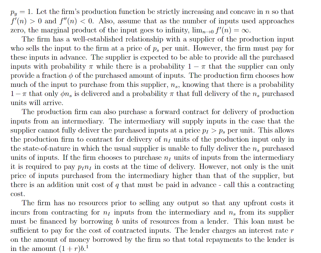Consider the problem of a firm. The firm produces | Chegg.com
