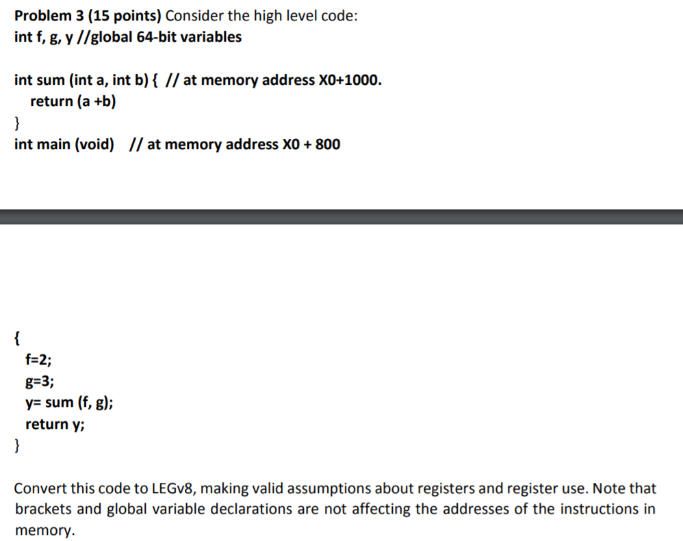 Problem 3 15 Points Consider The High Level Code
