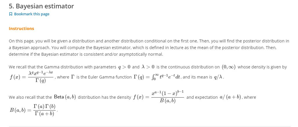 Solved 5. Bayesian estimator n Bookmark this page | Chegg.com