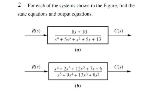Solved 2 For each of the systems shown in the Figure, find | Chegg.com