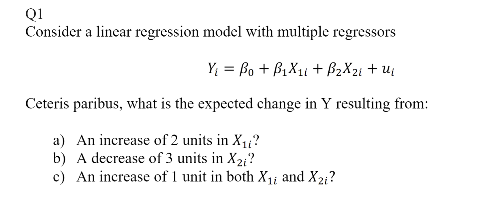Solved Q1 Consider A Linear Regression Model With Multiple