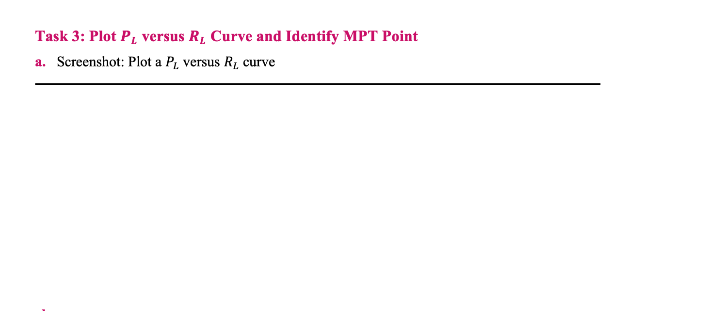 Solved Please Complete Task 3 by Plotting PL Vs. RL Curve | Chegg.com