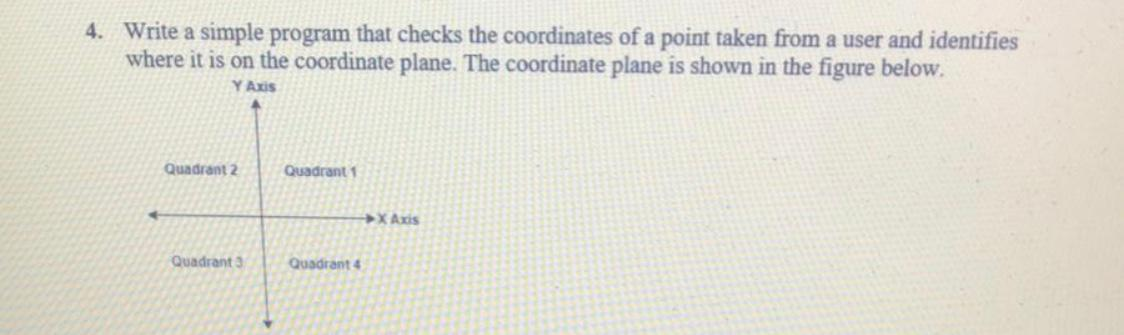 Solved 4. Write a simple program that checks the coordinates | Chegg.com