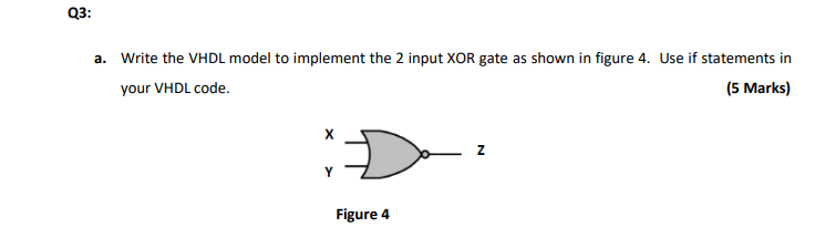Solved Q3: a. Write the VHDL model to implement the 2 input | Chegg.com