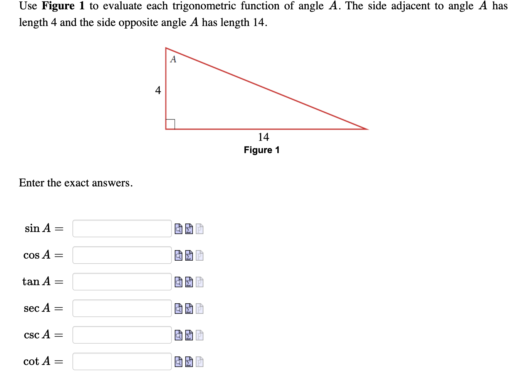 Solved Use Figure 1 ﻿to evaluate each trigonometric function | Chegg.com