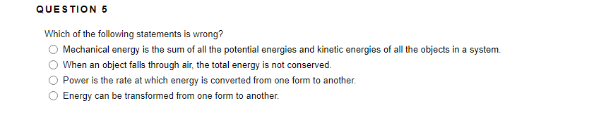 Solved QUESTION 5Which of the following statements is | Chegg.com