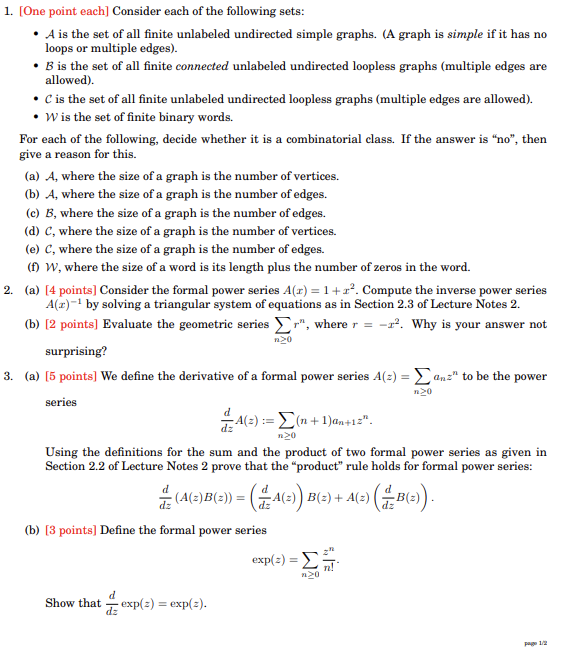 Solved Solve all three parts please[One point each] | Chegg.com