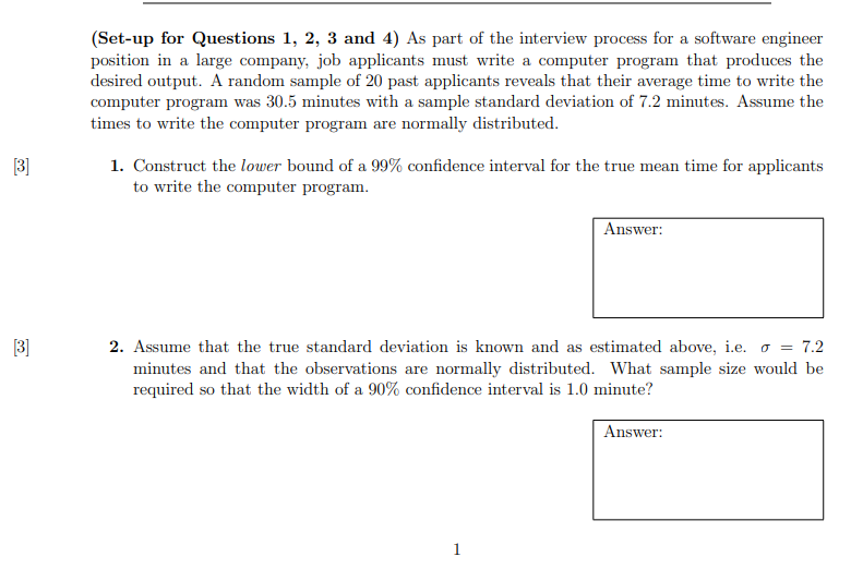 Solved (Set-up for Questions 1,2,3 and 4) As part of the | Chegg.com