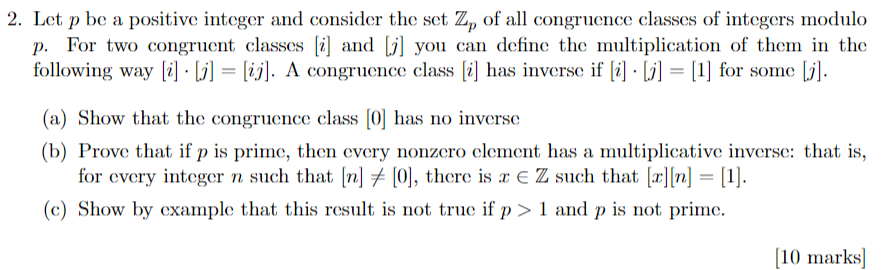 Solved 2. Let p be a positive integer and consider the set | Chegg.com