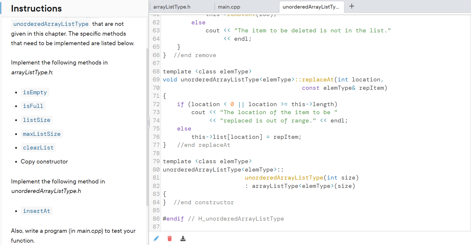 Solved Write the definitions of the member functions of the | Chegg.com