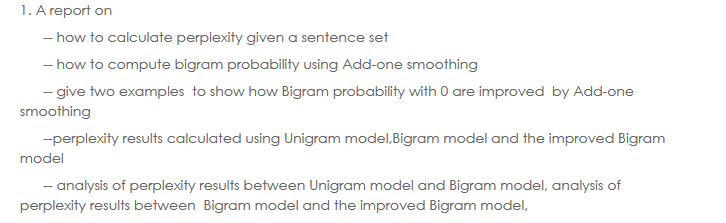 1. A report on -- how to calculate perplexity given a | Chegg.com