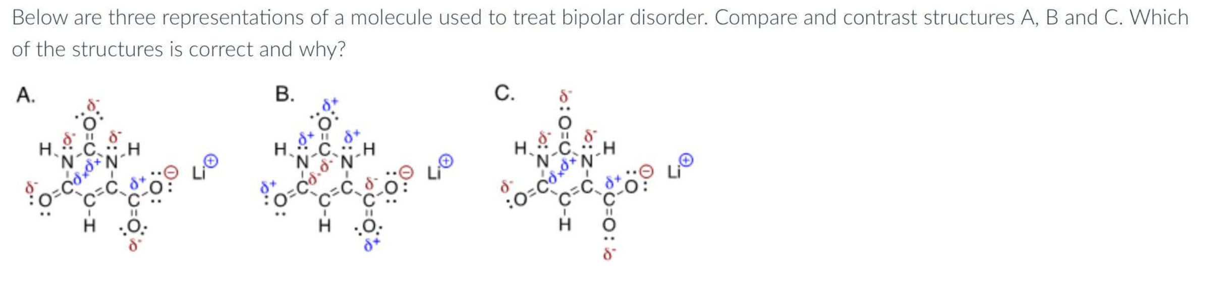 Solved Below are three representations of a molecule used to | Chegg.com