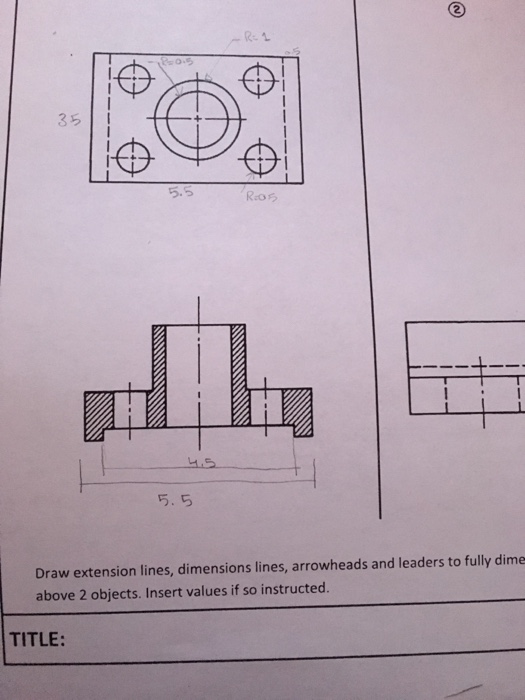 Solved Draw extension lines dimensions lines arrowheads and | Chegg.com