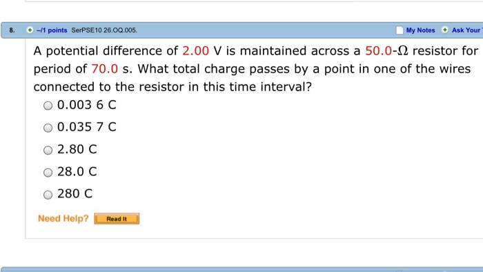Solved 8. -11 points SerPSE10 26.00.005. My Notes Ask Your A | Chegg.com Solved 8. -11 points SerPSE10 26.00.005. My Notes Ask Your A | Chegg.com