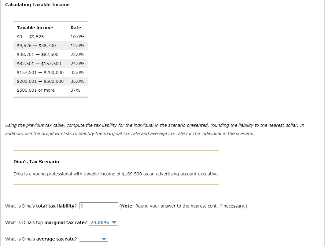 Solved Calculating Taxable Income Using the previous tax | Chegg.com
