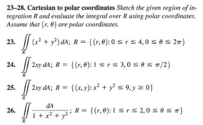 Solved 23-28. Cartesian to polar coordinates Sketch the | Chegg.com