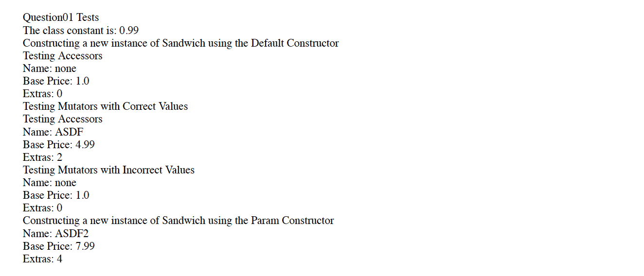 Solved Using the provided code (Question01.java and | Chegg.com